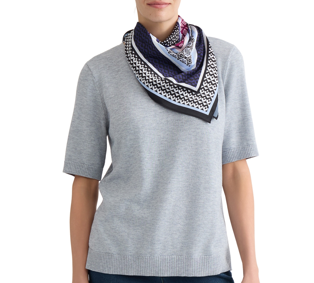 Click here for Jones New York Petite Short-Sleeve Crewneck Knit T... prices