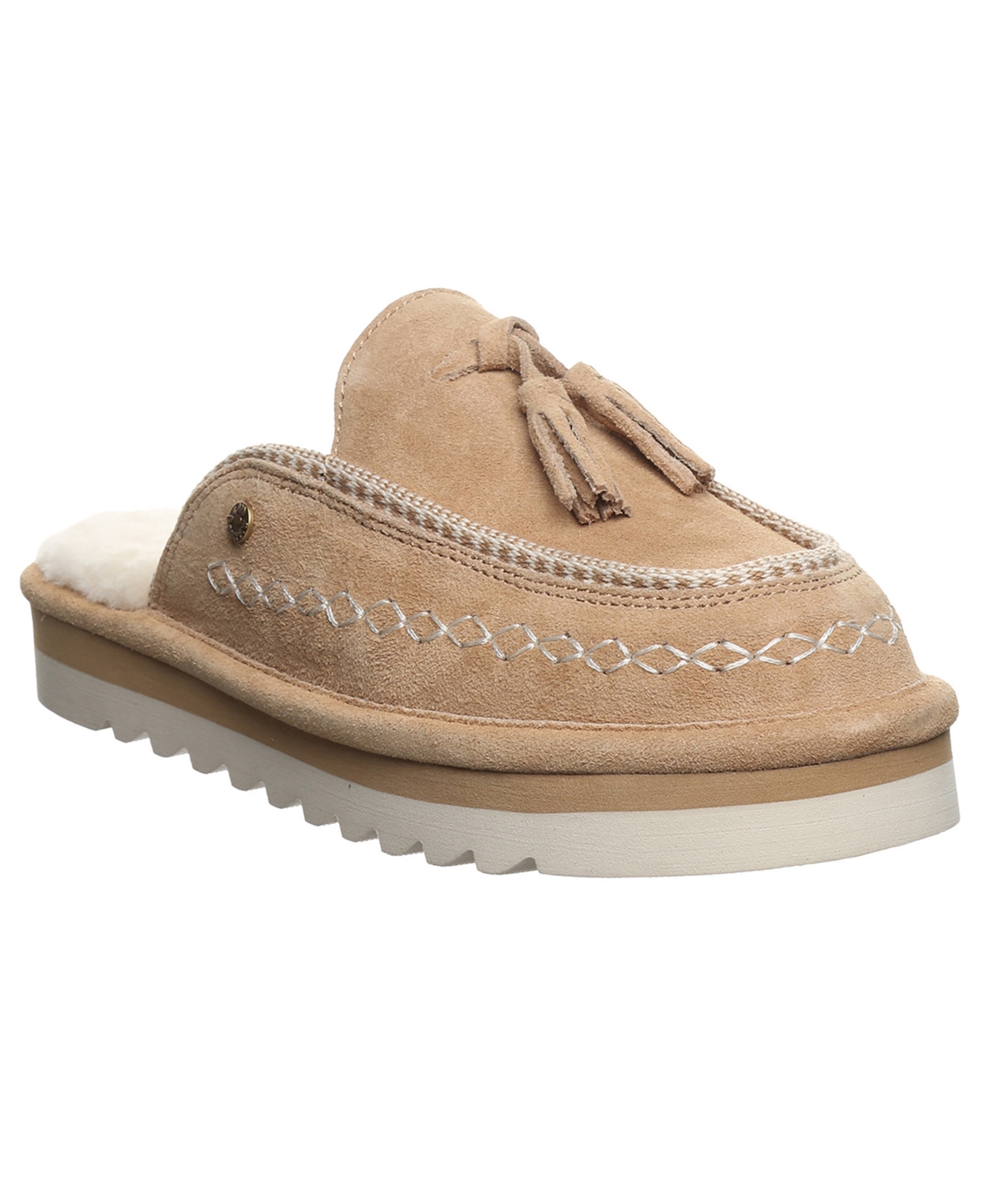 Click here for Bearpaw Womens Leona Platform Scuff Slip-On Slippe... prices