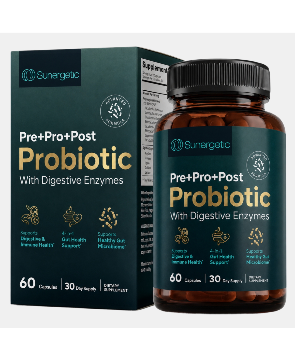 Click here for Sunergetic 4-in-1 Probiotic Prebiotic Postbiotic D... prices
