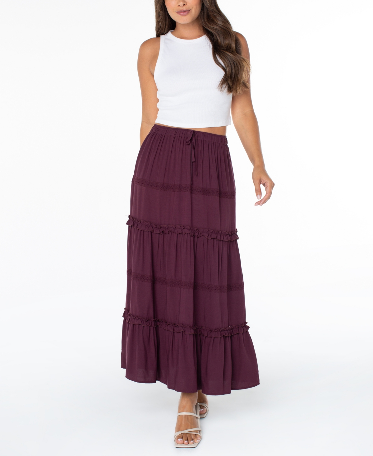 Click here for Celebrity Pink Juniors Tiered Pull-On Maxi Skirt -... prices