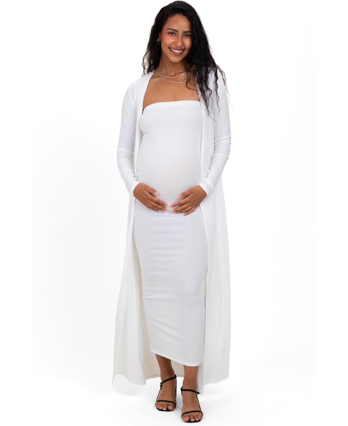 Click here for Pinkblush Womens Ribbed Sleeveless Dress Cardigan... prices