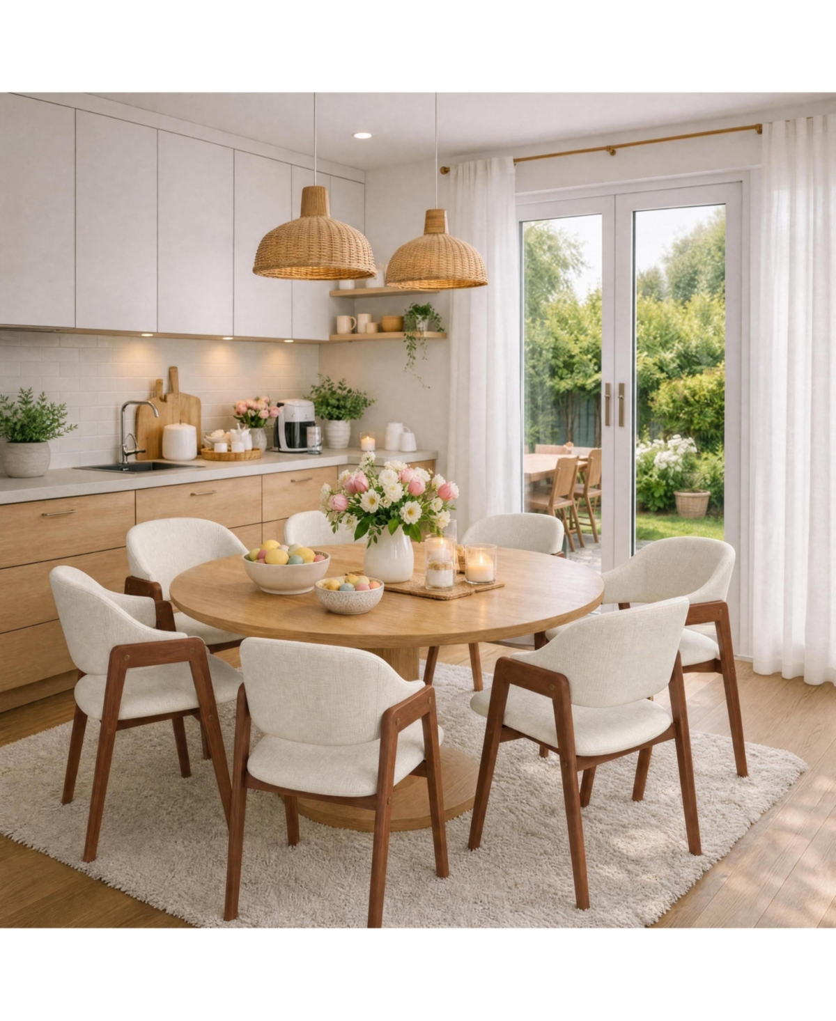 Click here for homfan Dining Chairs Set of 6 with Arms  Modern Up... prices