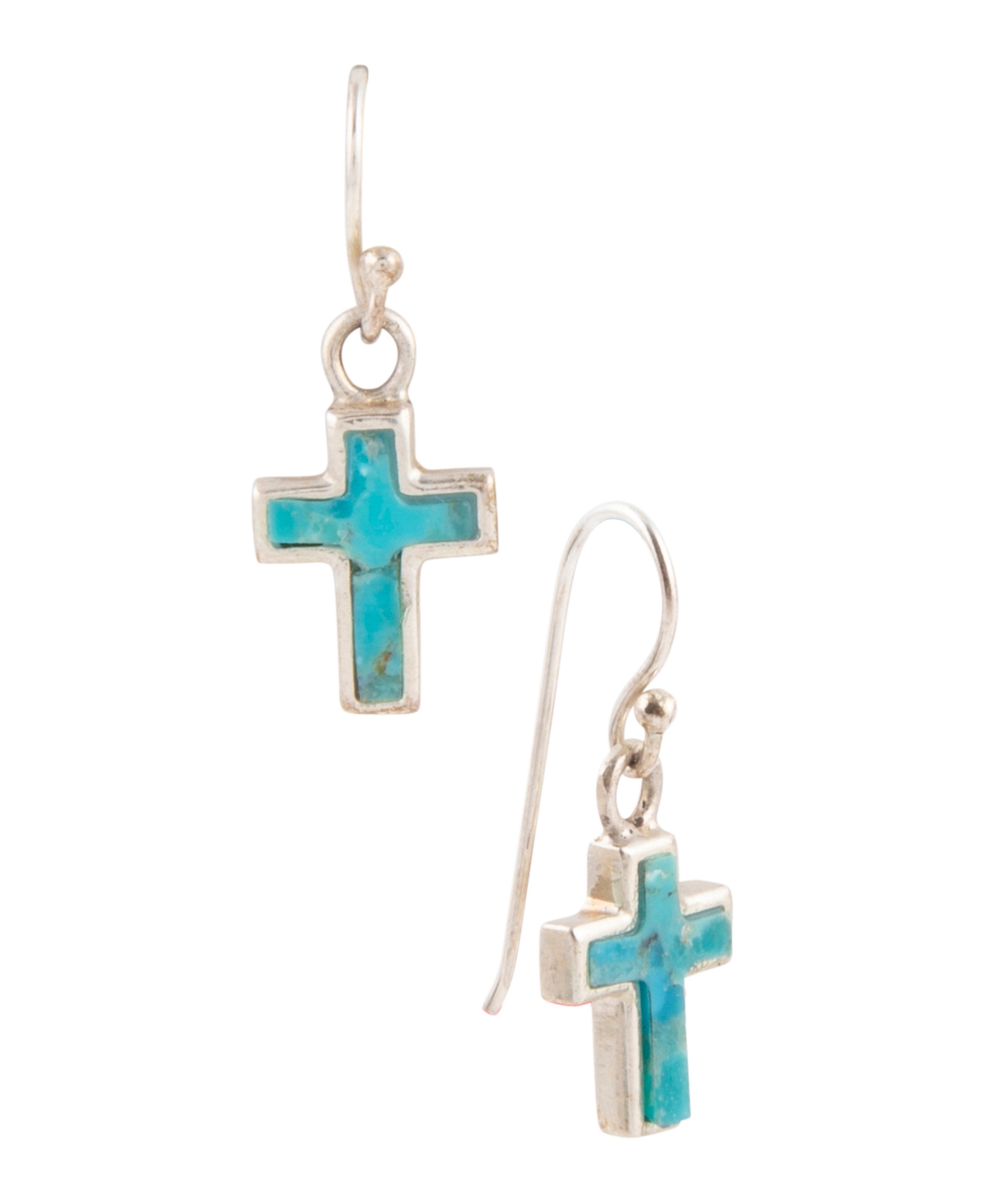 Click here for Barse Touch of Blue Turquoise Silver Cross Earring... prices