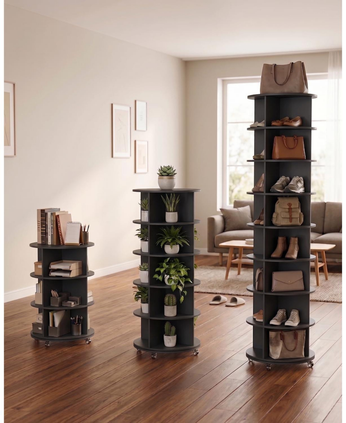 Click here for Aecojoy 8 Tier Rotating Shoe Rack with 2 Drawers a... prices
