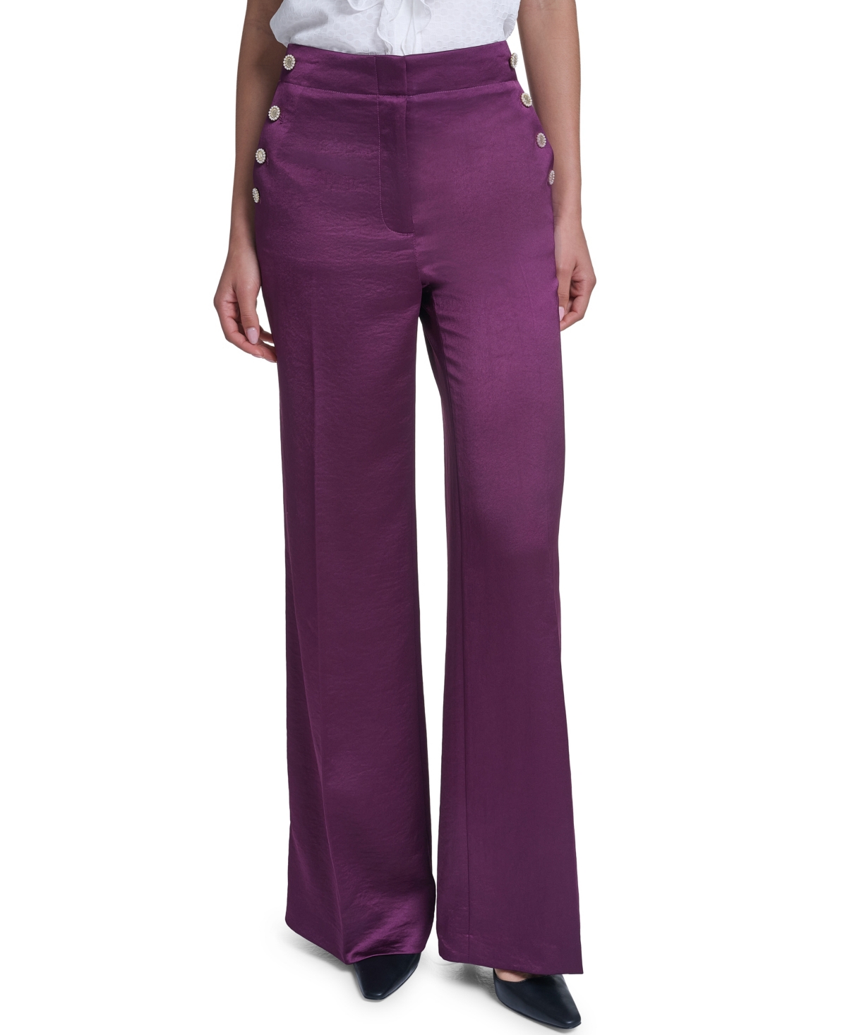Click here for Karl Lagerfeld Paris Petite High-Waist Wide-Leg Pa... prices