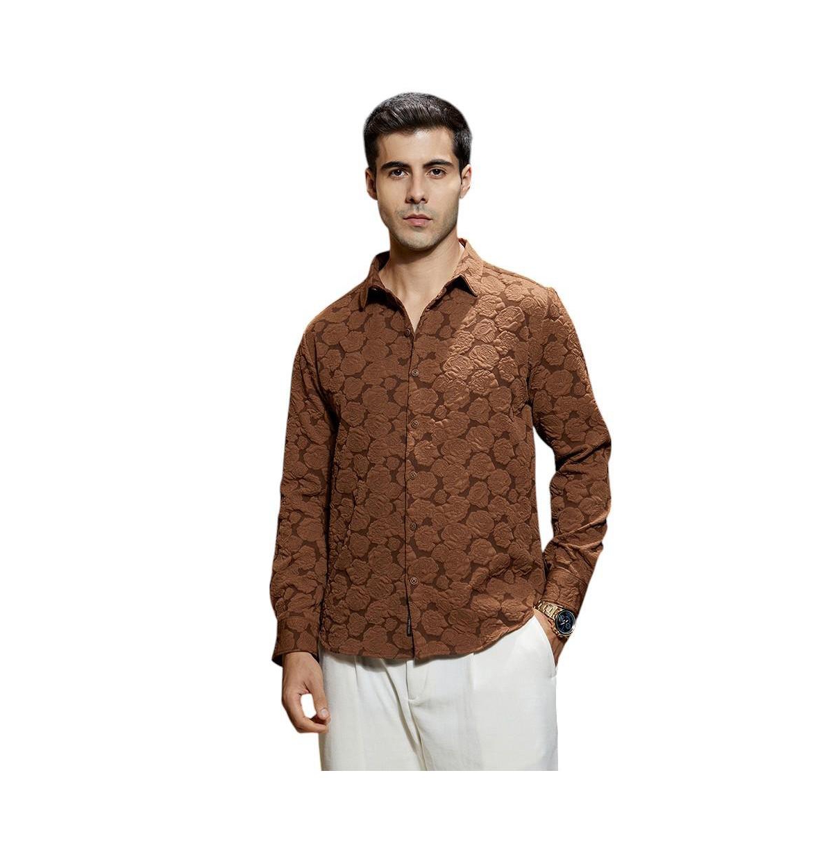 Click here for Campus Sutra Mens Rose-Tactile Shirt - Chocolate b... prices