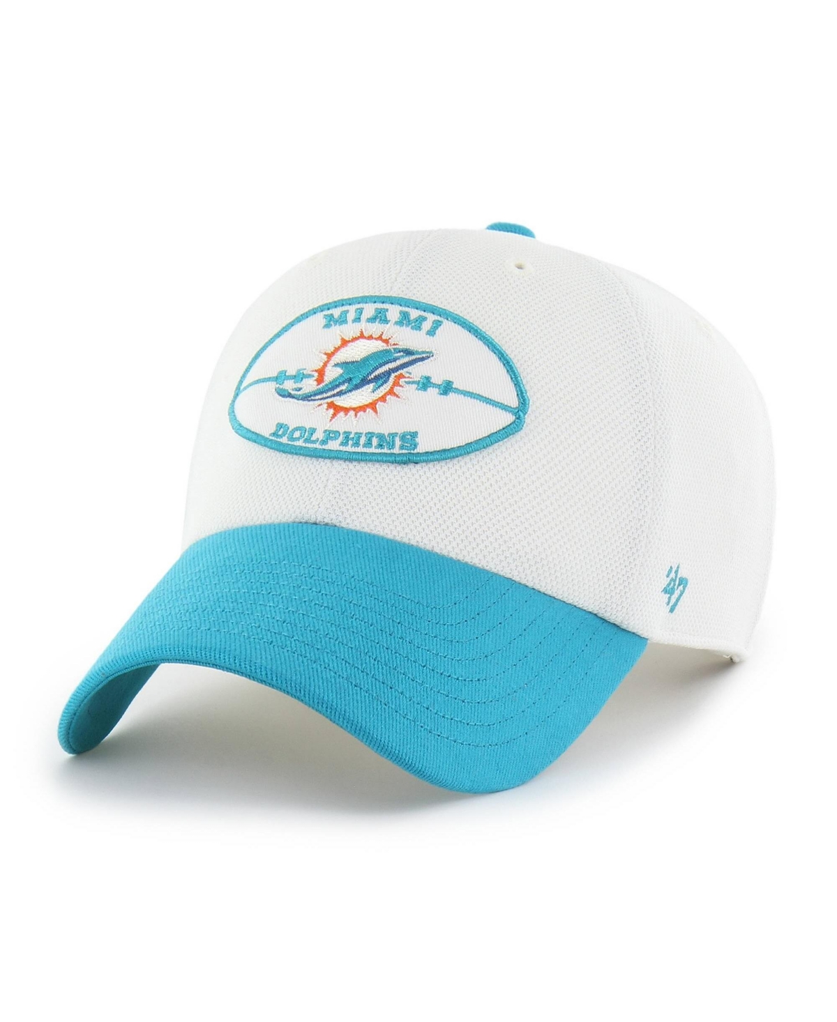 Click here for 47 Brand Mens Cream/Aqua Miami Dolphins Pique Patc... prices