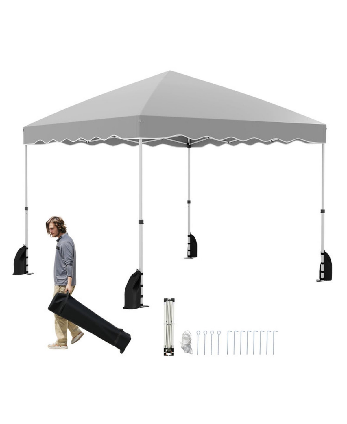 Click here for Gouun 10 x 10 Foot Pop-Up Canopy Tent with Wheeled... prices
