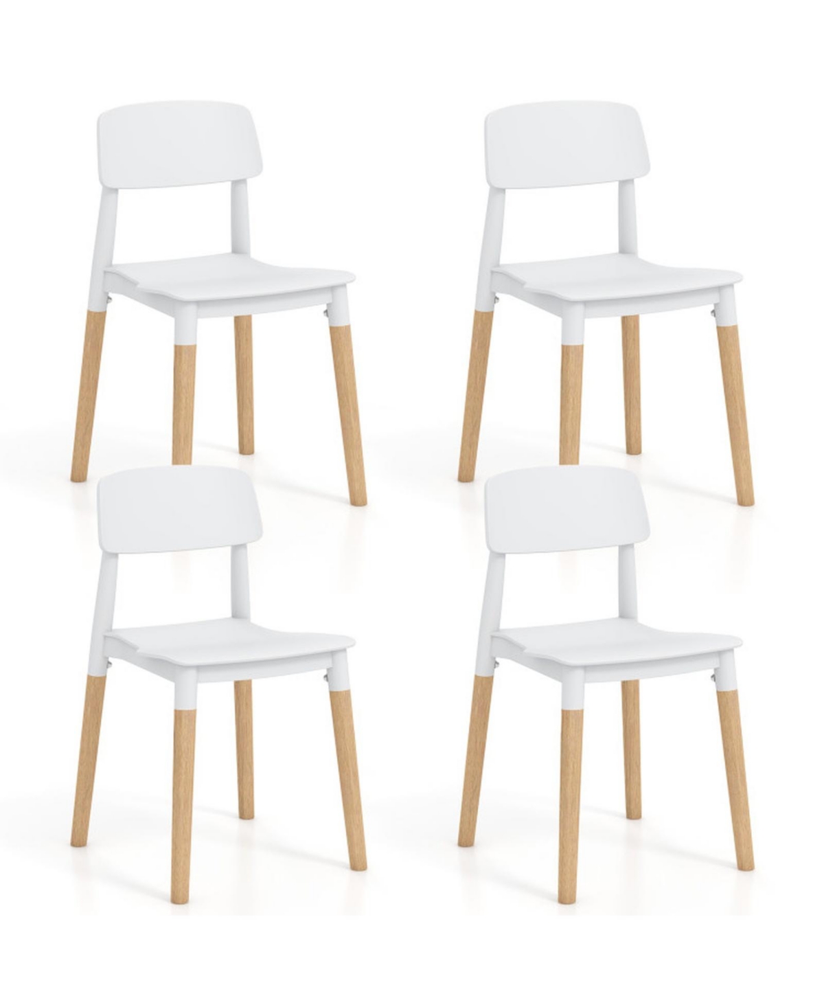 Click here for Gouun Set of 4 Modern Dining Side Chairs with Beec... prices