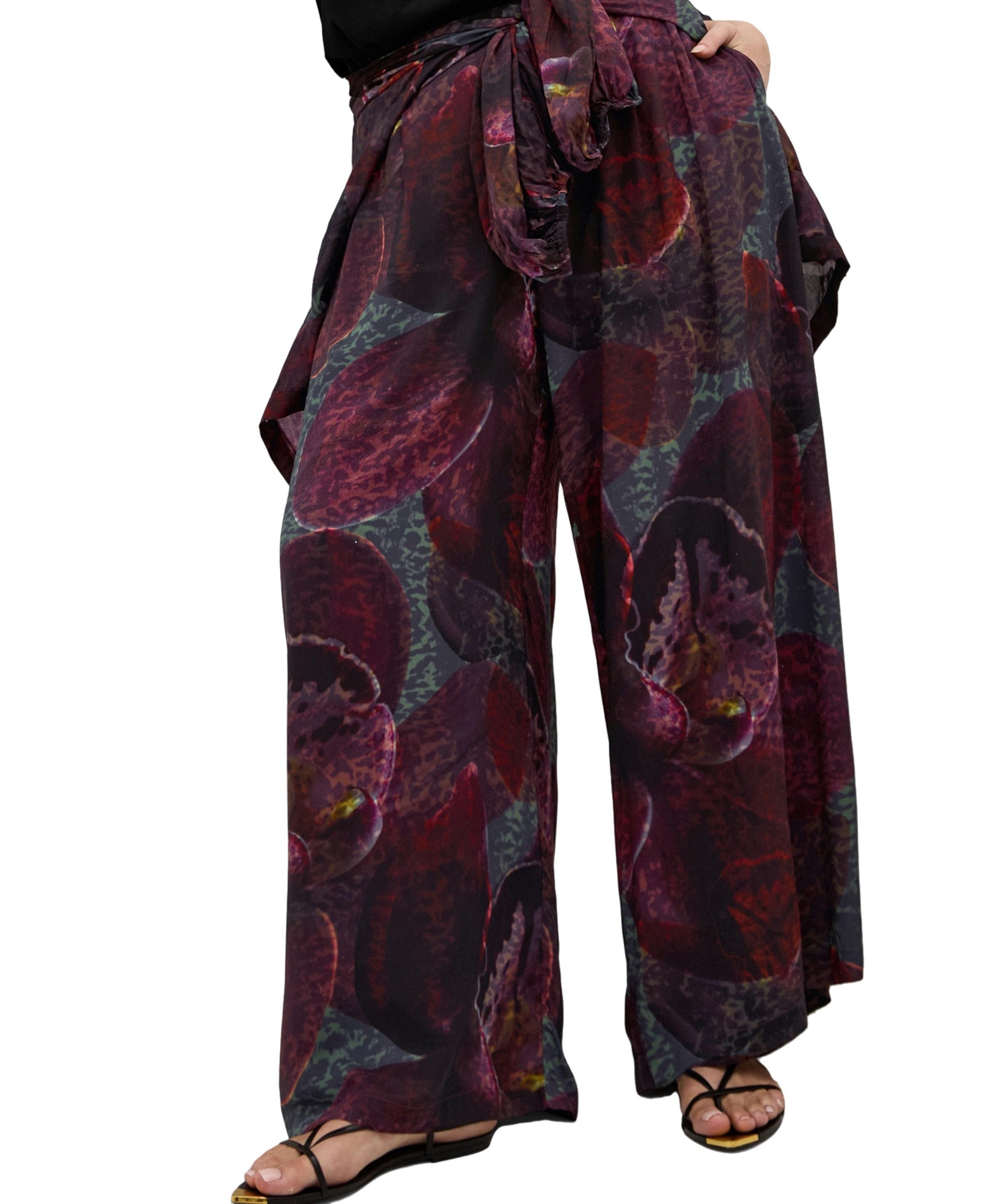 Click here for City Chic Plus Size Piper Orchid Print Wide Leg Pa... prices