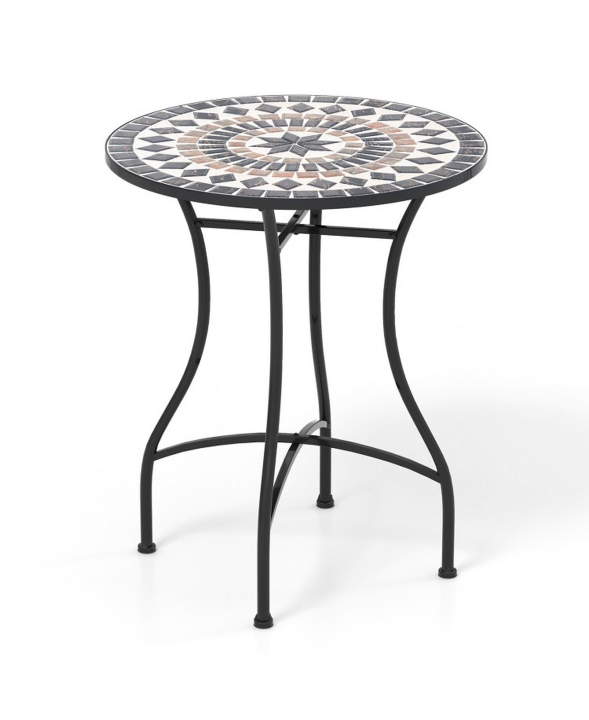 Click here for Gouun 24 in Round Ceramic Tile Patio Bistro Table... prices