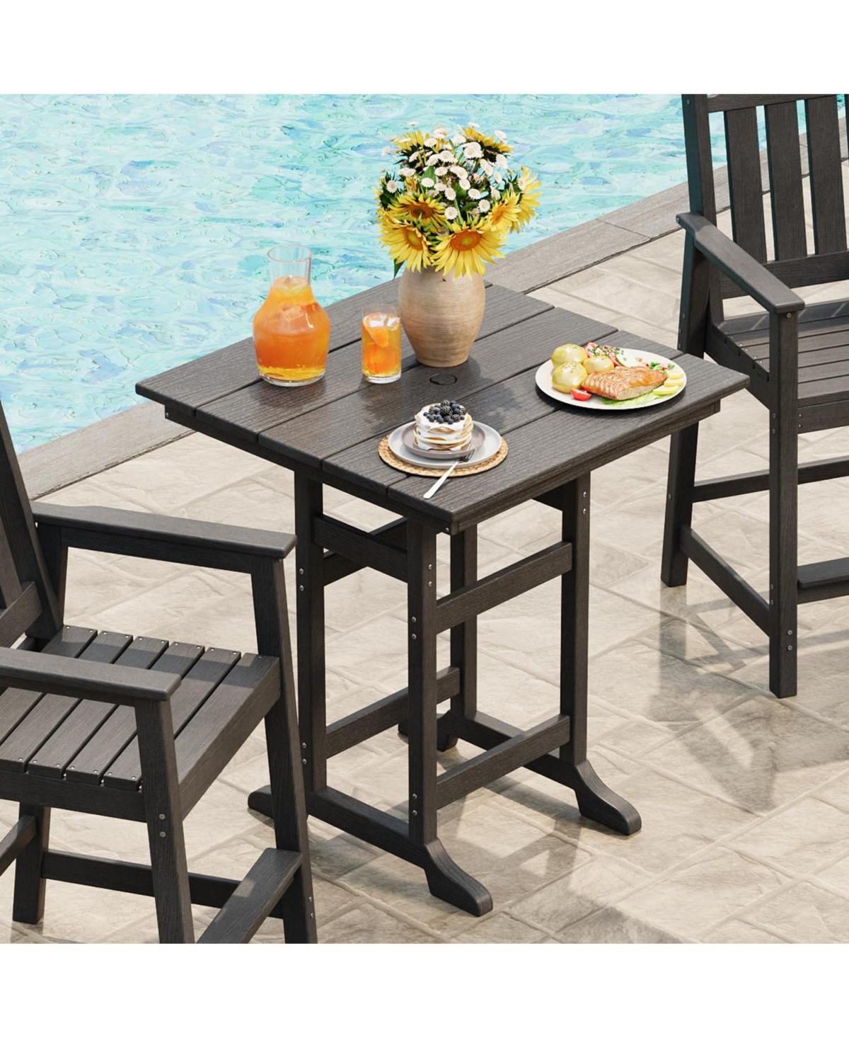 Click here for homfan 31.5 Square Hdpe Bar Table â 39.6 Tall We... prices
