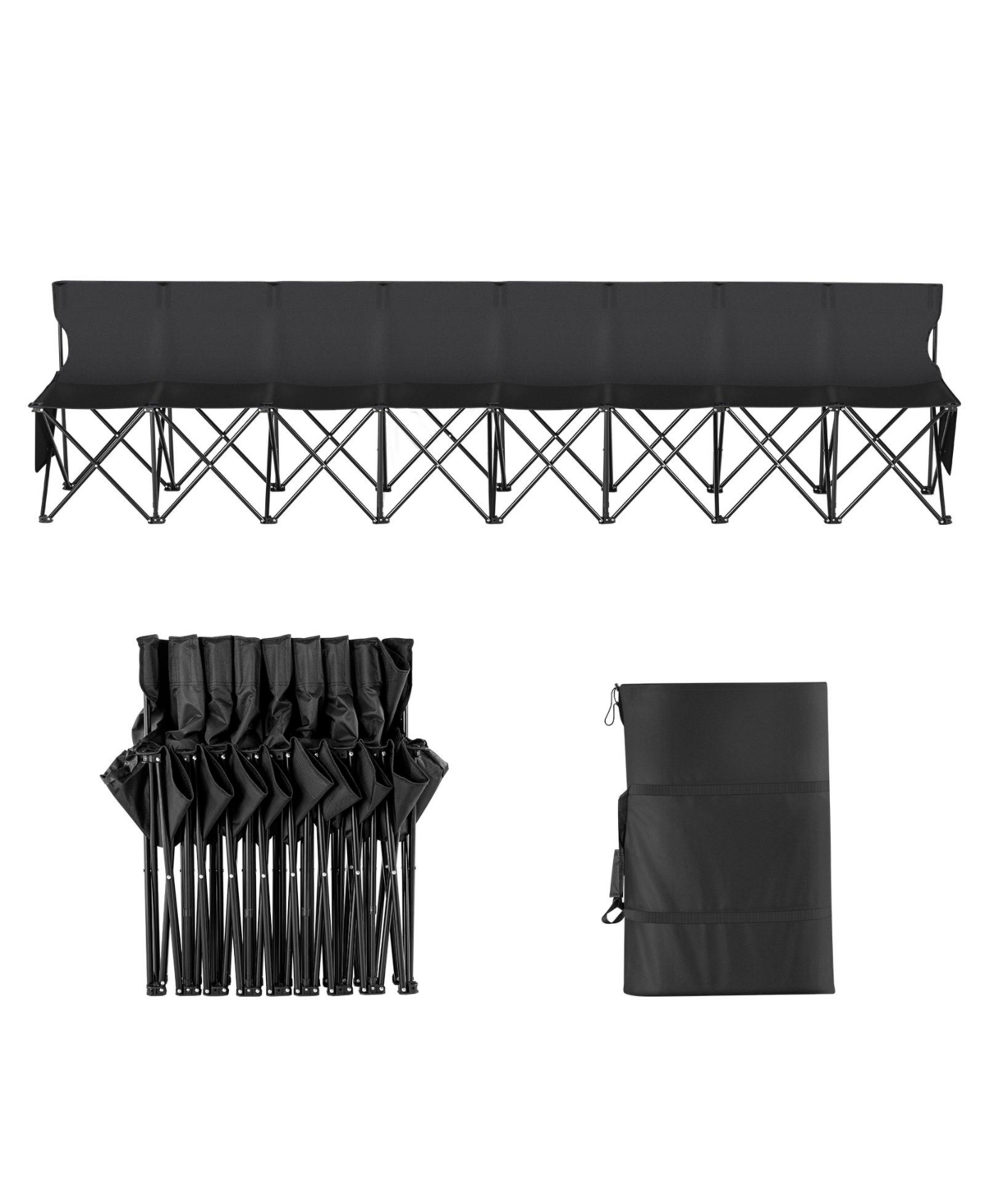 Click here for Hongge 8 Seat Portable Folding Team Bench with Bac... prices