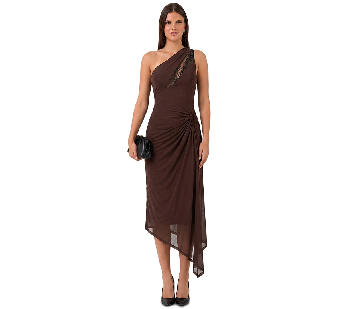 Click here for Rachel Rachel Roy Womens Lace One-Shoulder Midi Dr... prices