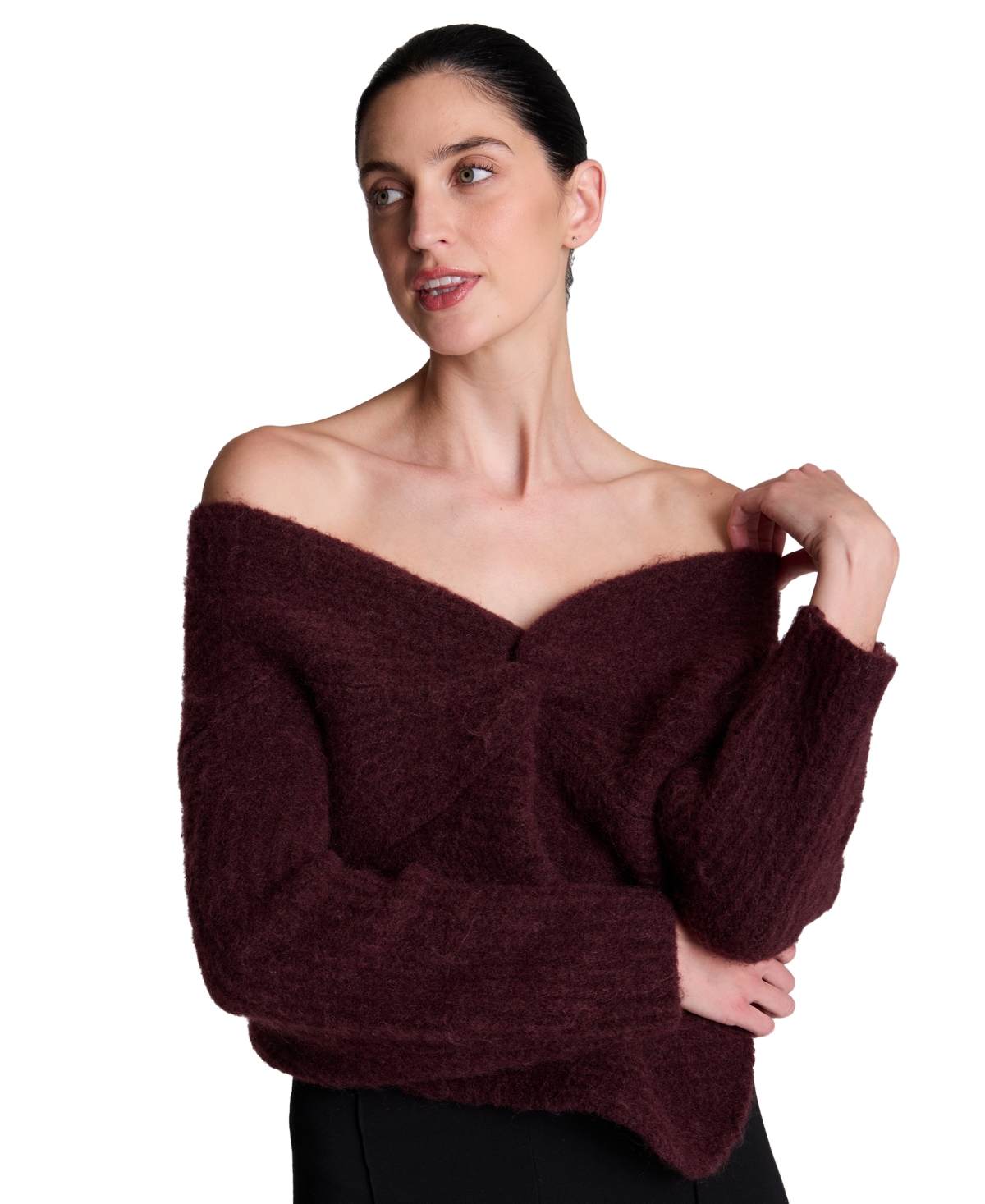 Click here for Kenneth Cole Womens Asymmetric Twist Neck Off-the-... prices