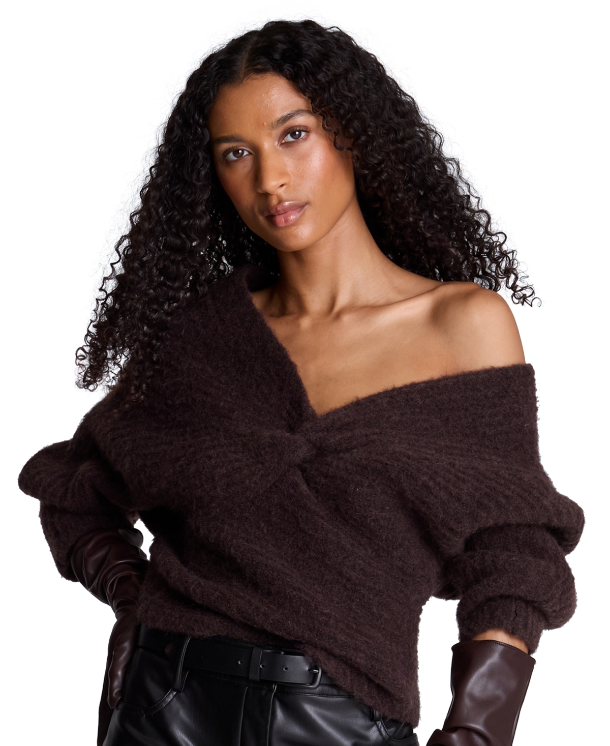 Click here for Kenneth Cole Womens Asymmetric Twist Neck Off-the-... prices