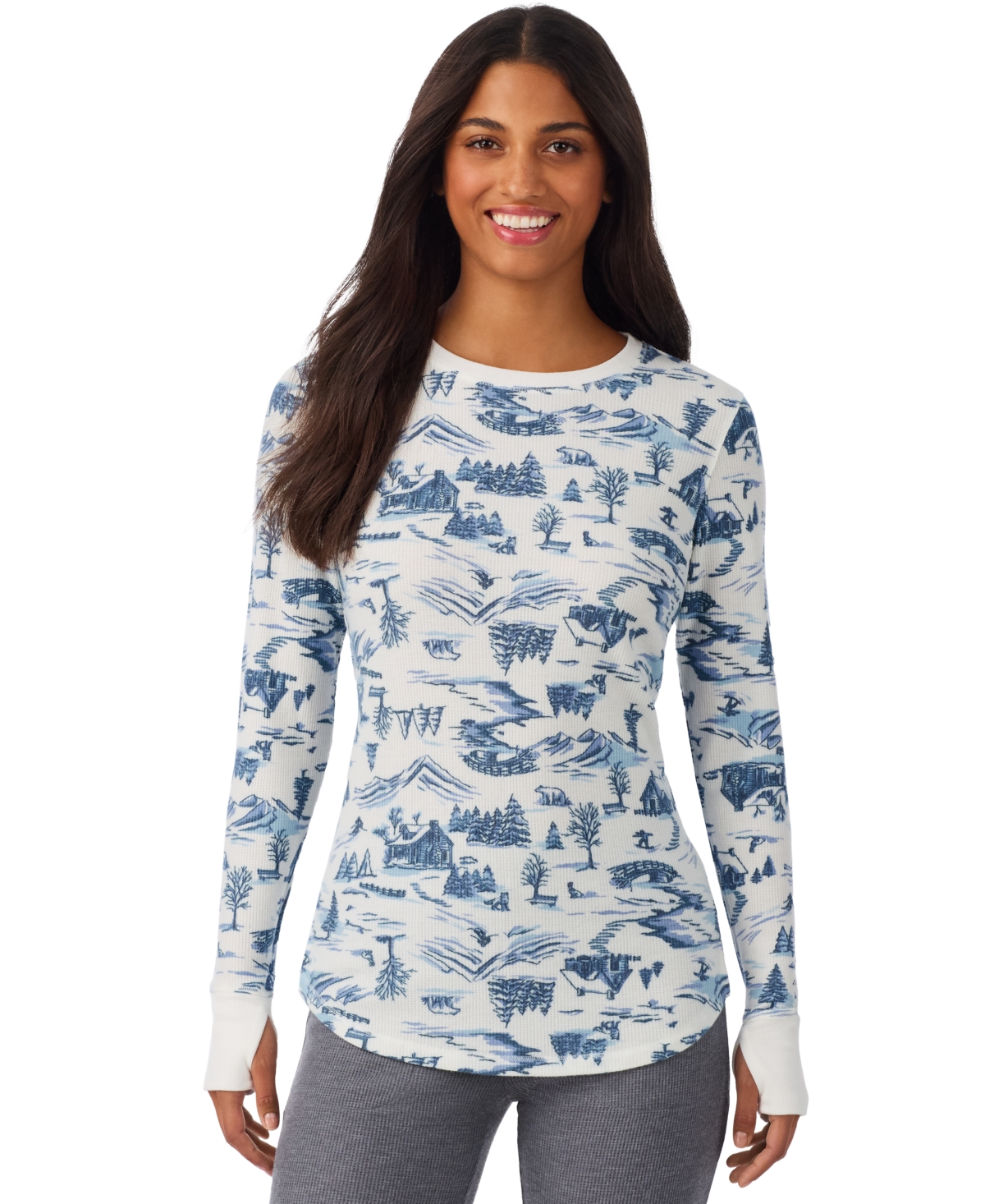 Click here for Cuddl Duds Womens Waffle-Knit Thermal Stretch Long... prices