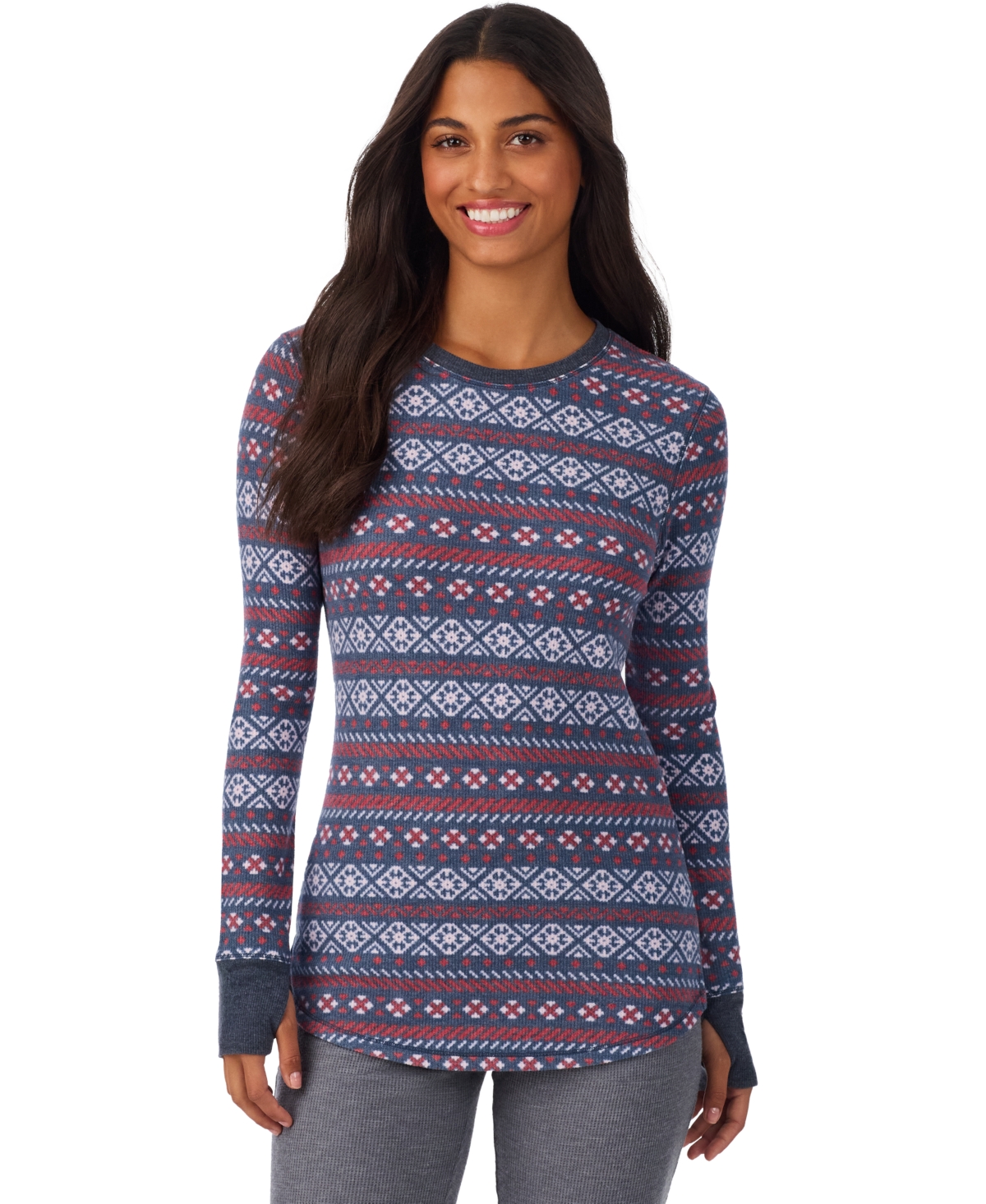 Click here for Cuddl Duds Womens Waffle-Knit Thermal Stretch Long... prices