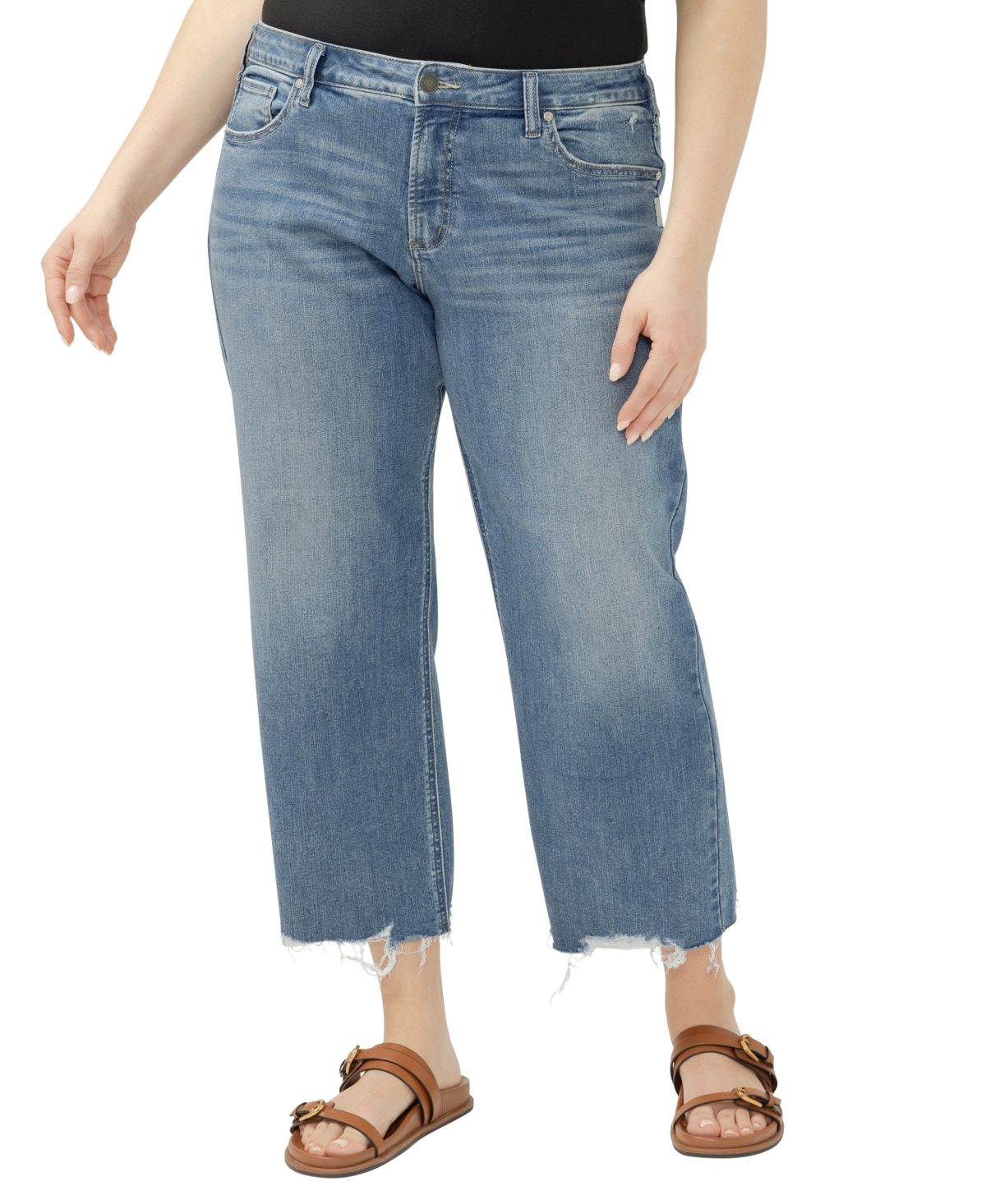 Click here for Silver Jeans Co. Plus Size Chelsea Boyfriend Mid-R... prices