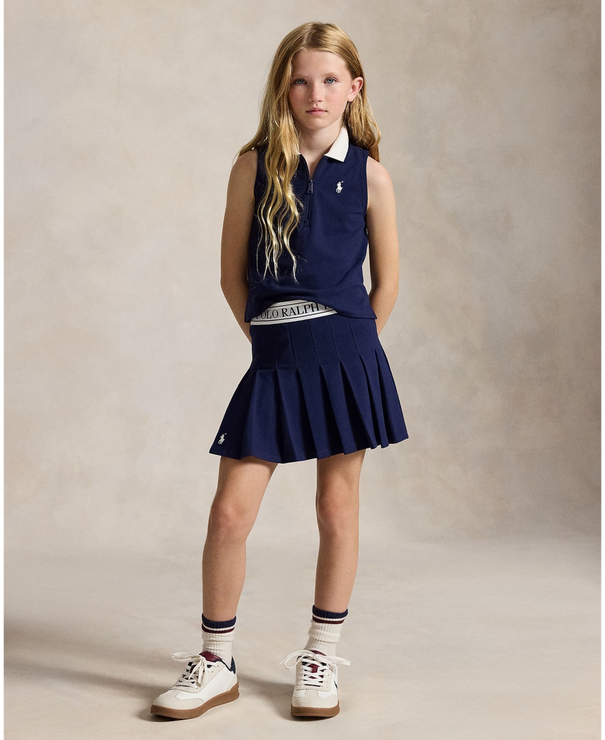 Click here for Polo Ralph Lauren Girls 7-16 Stretch Mesh Boxy Pol... prices