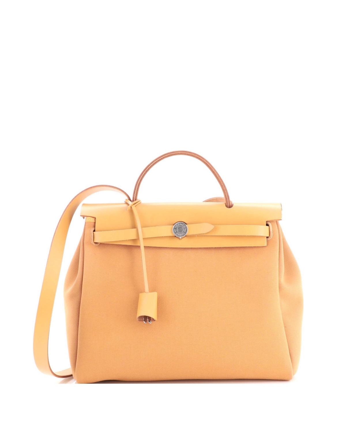 Click here for Pre-Owned Hermes 31 Herbag Zip Verso Leather and T... prices