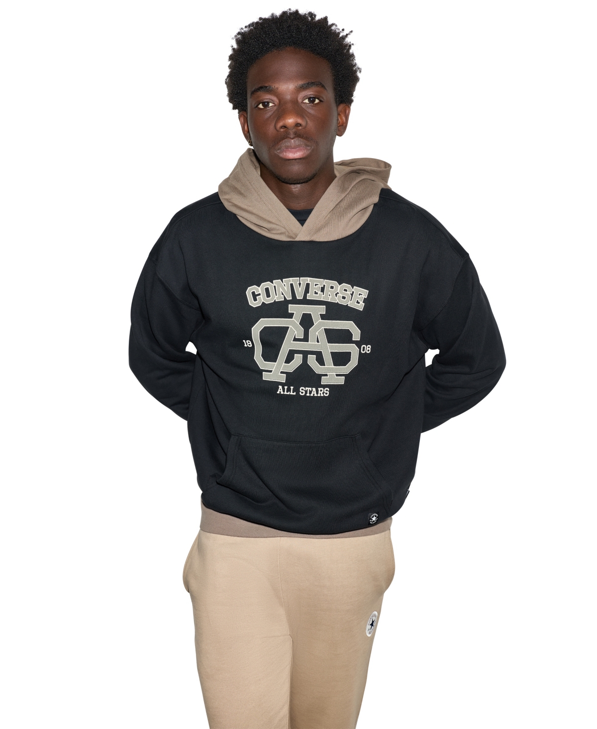 Click here for Converse Mens Casual Varsity Fleece Hoodie - Conve... prices