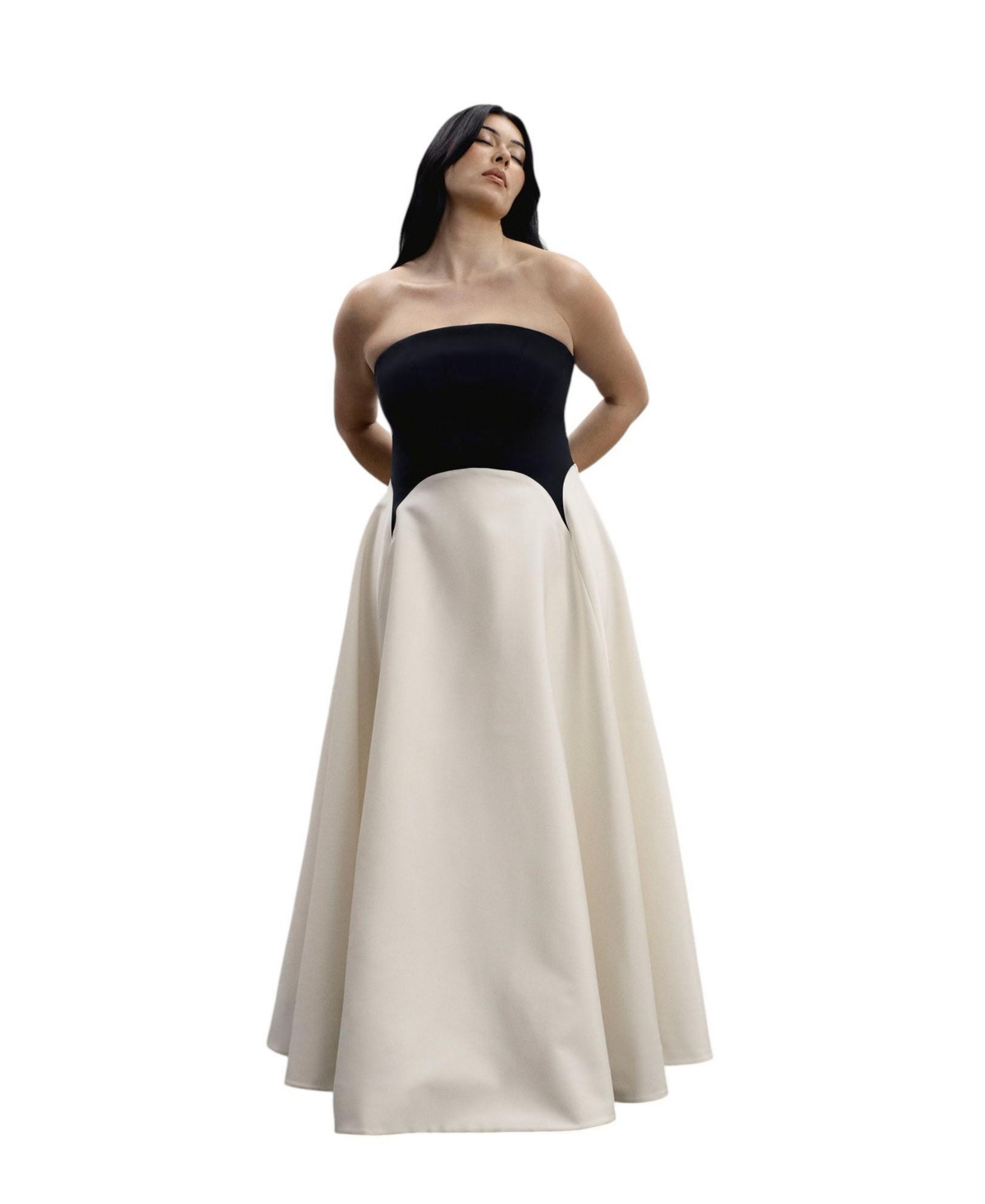 Click here for 11 Honore Womens Plus Size Strapless Color-Blocked... prices