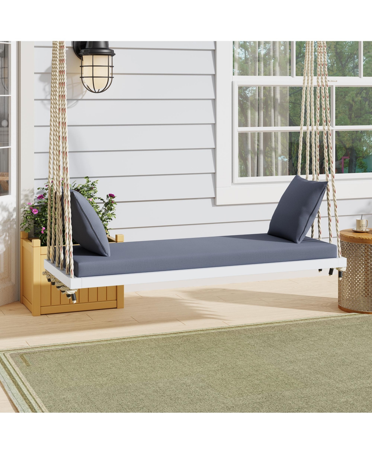 Click here for Boyel Living Wooden Porch Swing Bench with Cushion... prices
