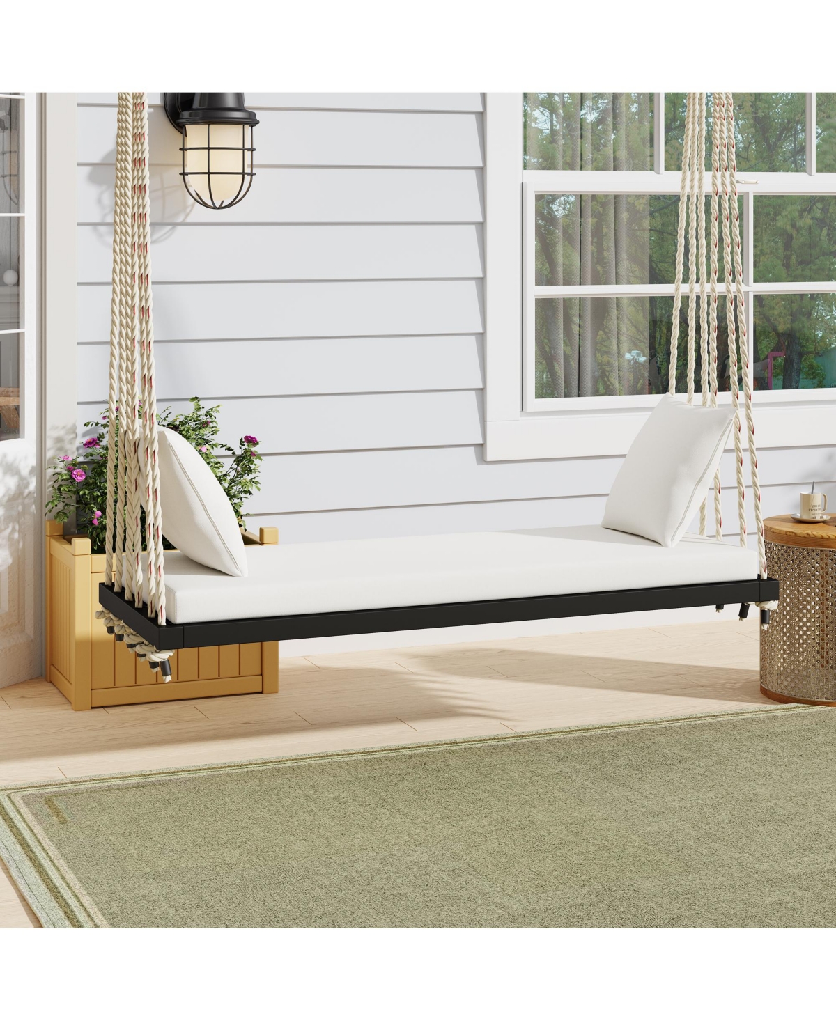 Click here for Boyel Living Wooden Porch Swing Bench with Cushion... prices