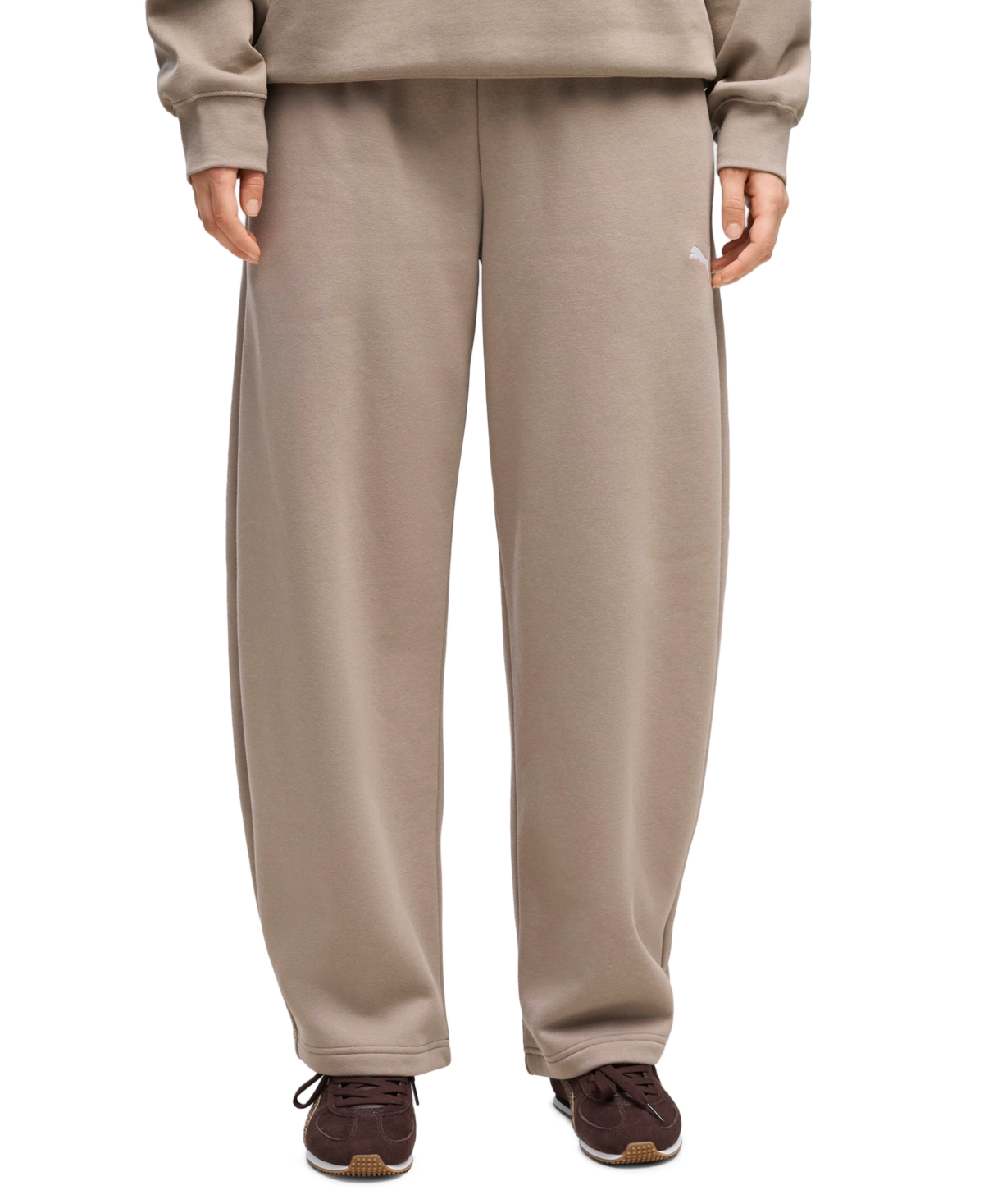 Click here for Puma Womens Ess Relaxed Barrel-Leg Fleece Pants -... prices
