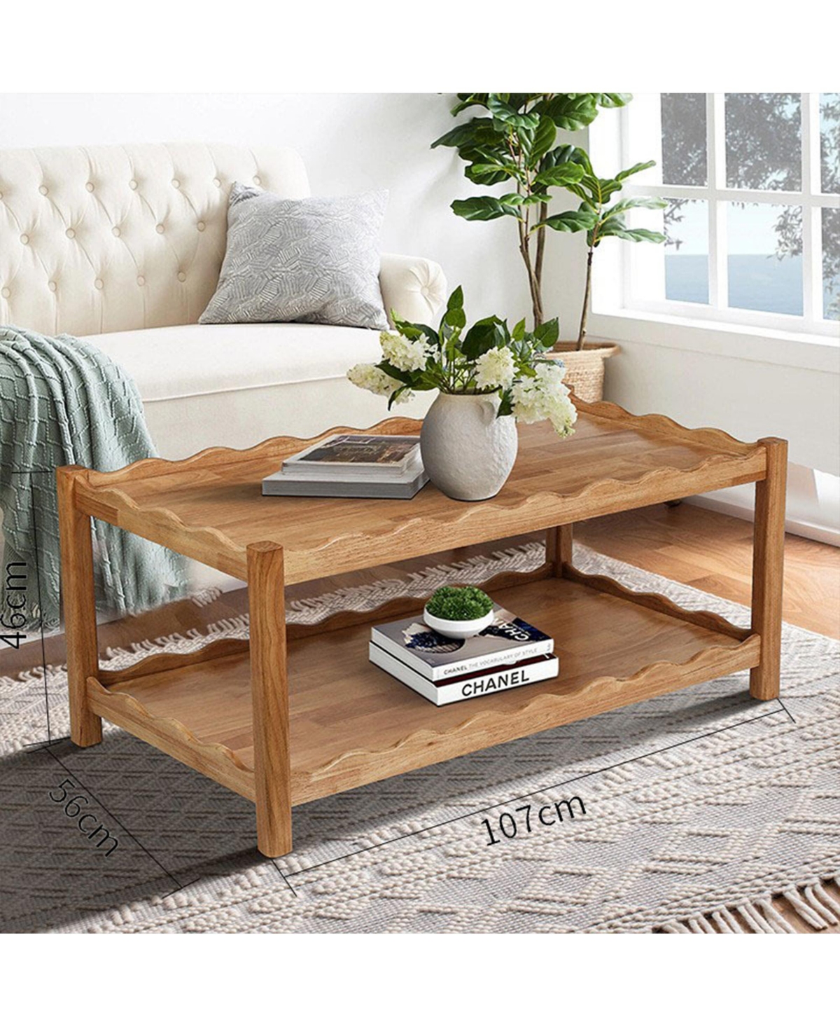 Click here for Flynama 2-Tier Rectangular Coffee Table Rubberwood... prices