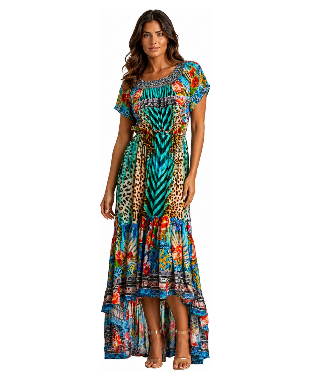 Click here for La Moda Clothing Womens Off-the-Shoulder Tiered Hi... prices