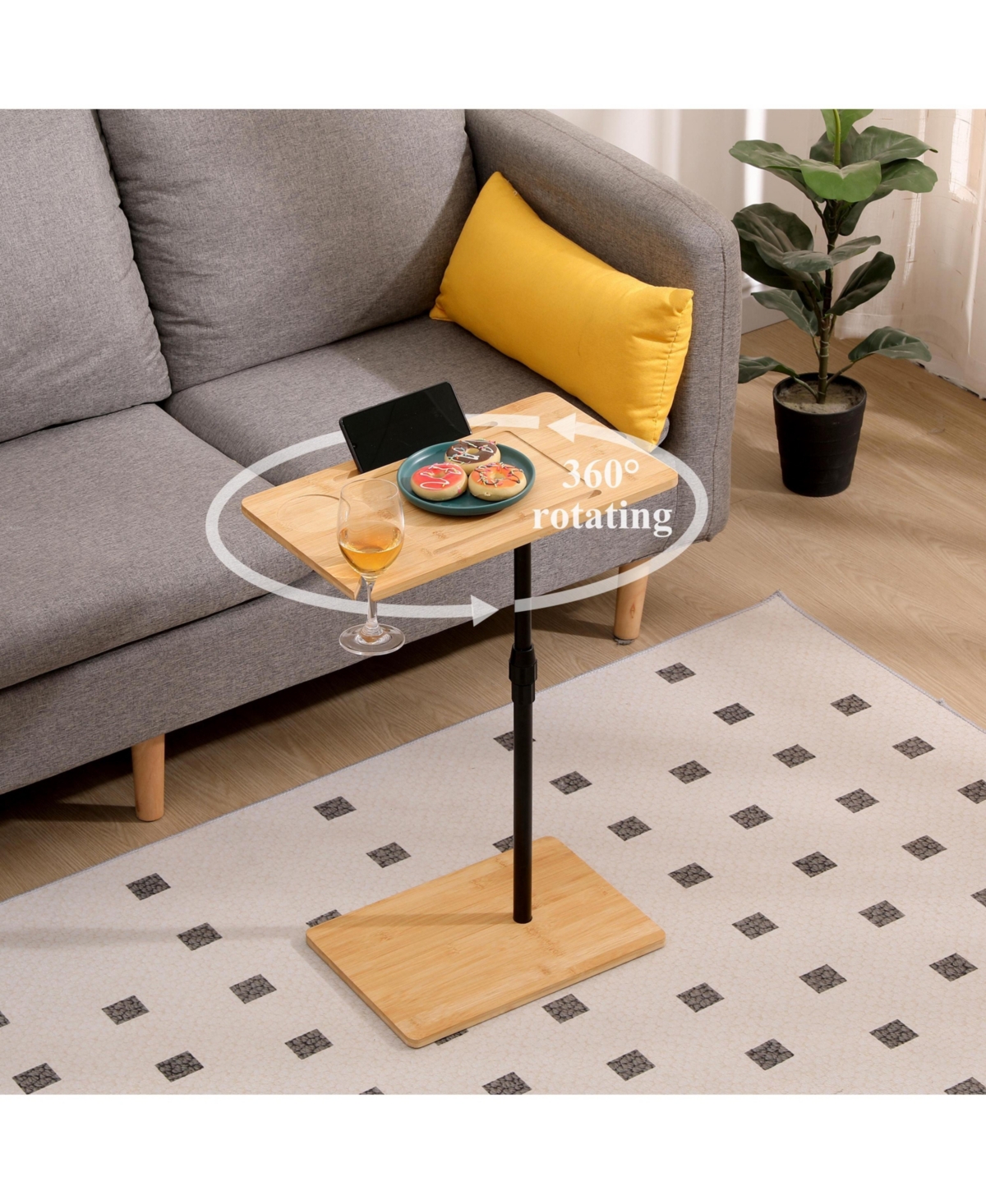 Click here for Flynama Height Adjustable Bamboo C-Shaped 2-Tier S... prices