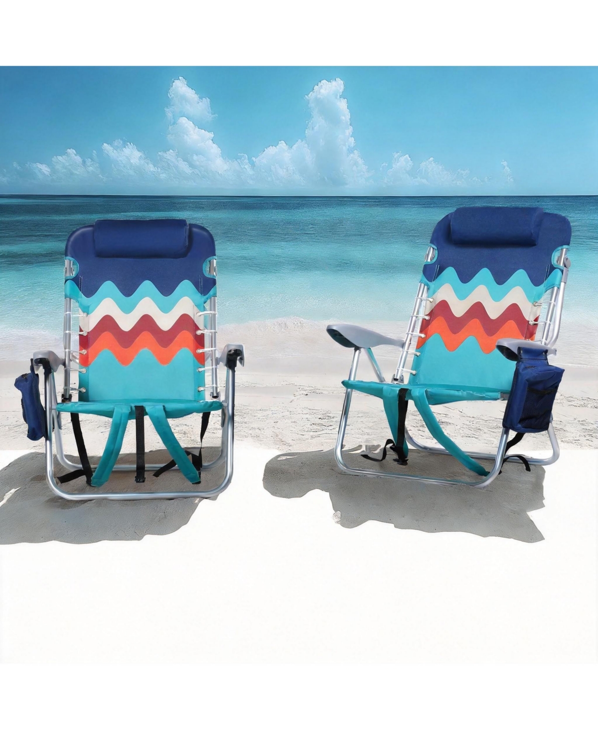 Click here for Aofar 2-pack Folding Beach Chair Cooler Cup Holder... prices