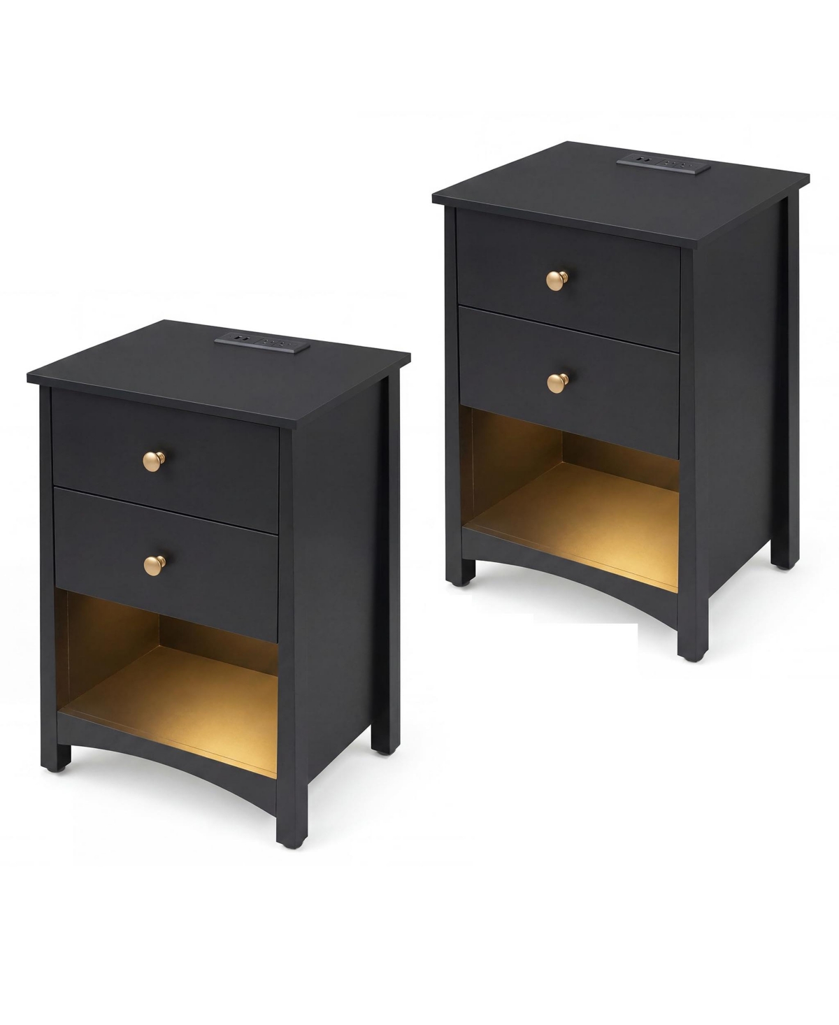 Click here for homfan 2 Set of Nightstand with Power Outlets | Op... prices