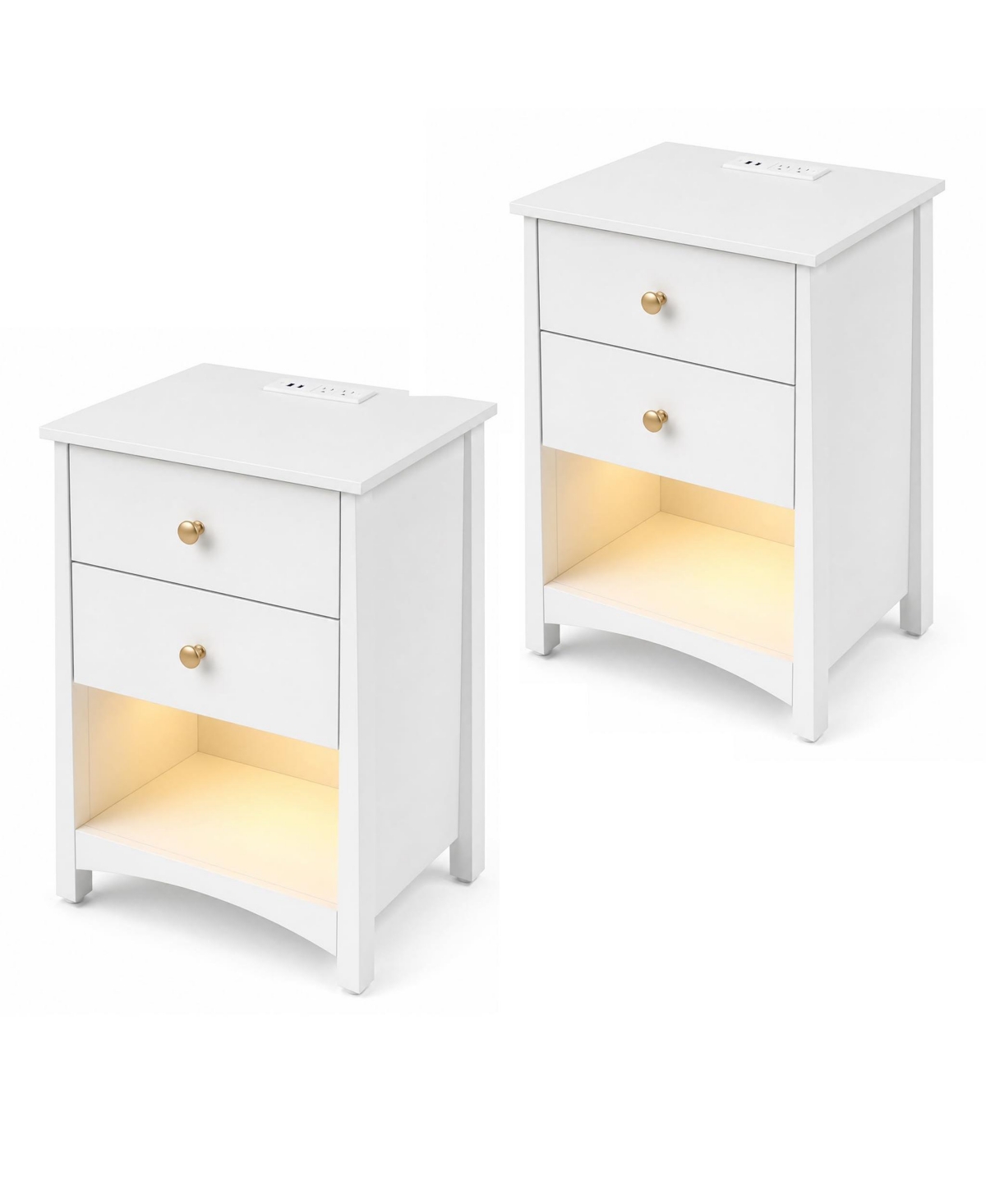 Click here for homfan 2 Set of Nightstand with Power Outlets | Op... prices