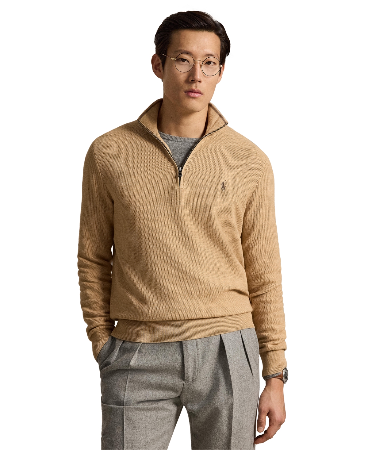 Click here for Polo Ralph Lauren Mens Mesh-Knit Cotton Quarter-Zi... prices