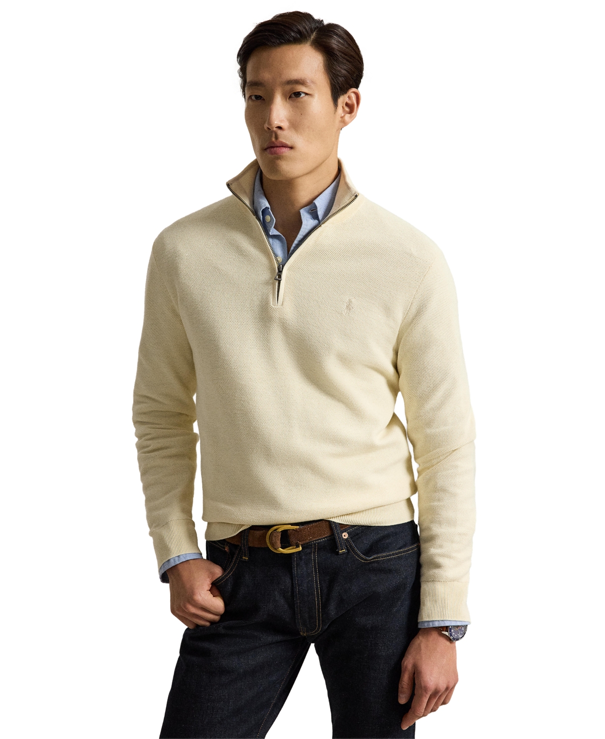 Click here for Polo Ralph Lauren Mens Mesh-Knit Cotton Quarter-Zi... prices