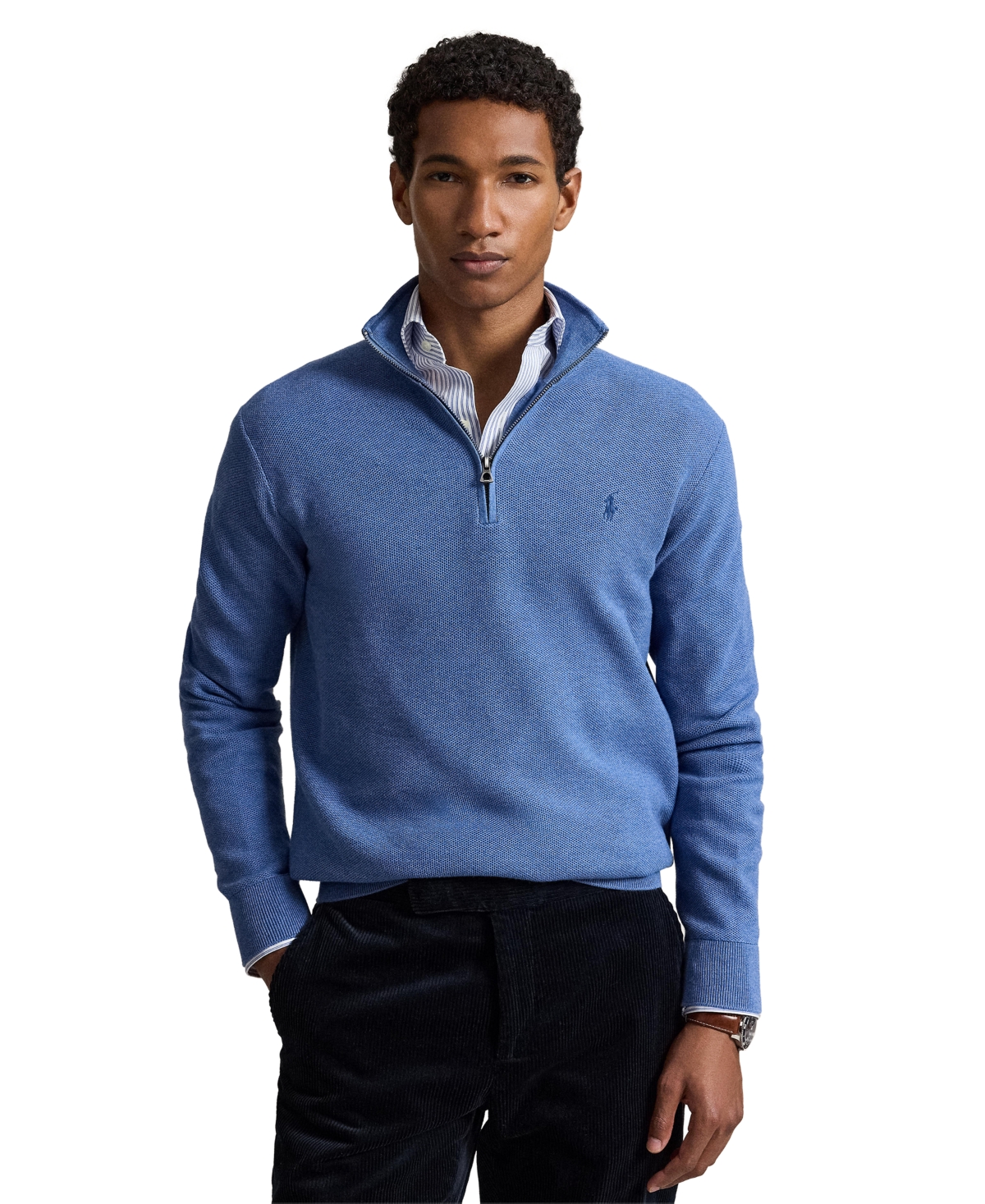 Click here for Polo Ralph Lauren Mens Mesh-Knit Cotton Quarter-Zi... prices