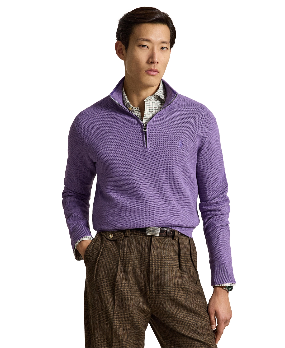 Click here for Polo Ralph Lauren Mens Mesh-Knit Cotton Quarter-Zi... prices