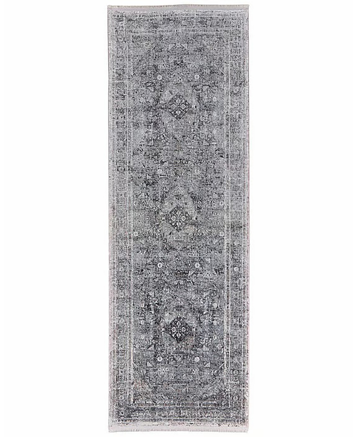 Click here for Feizy Sarrant R3966 Gray 28 x 10 Runner Rug - Gray prices