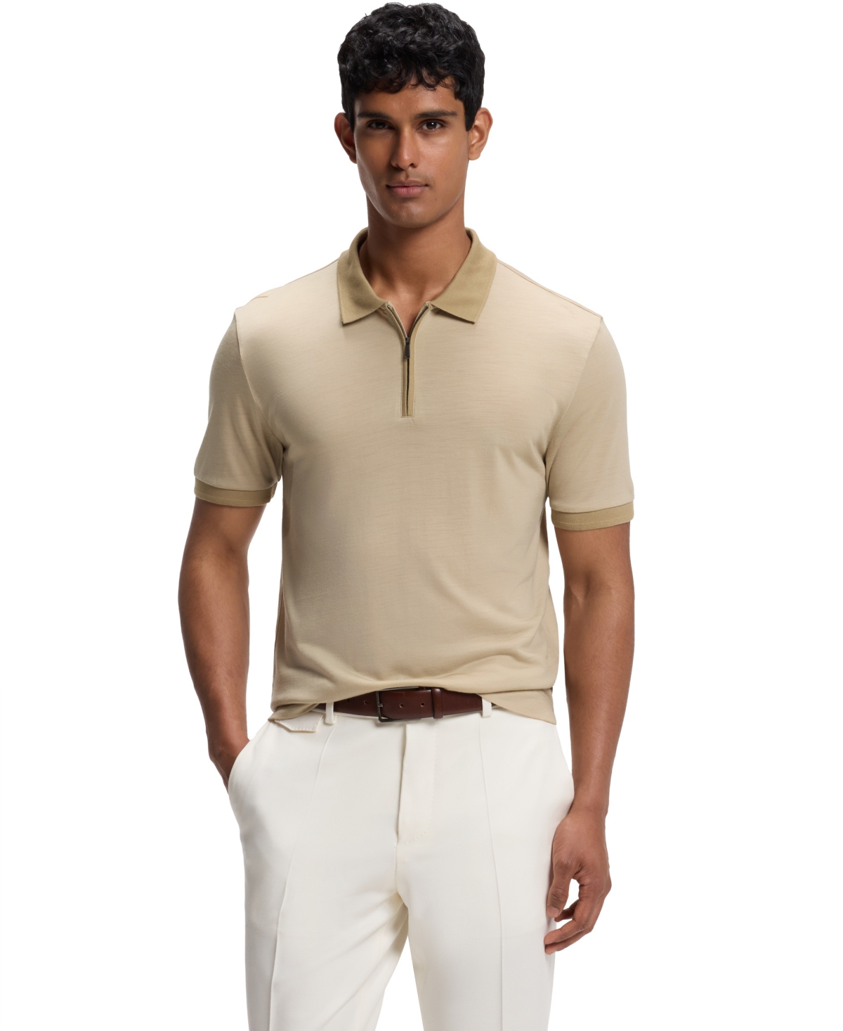 Click here for Boss by Hugo Boss Mens Wool Regular-Fit Polo Shirt... prices