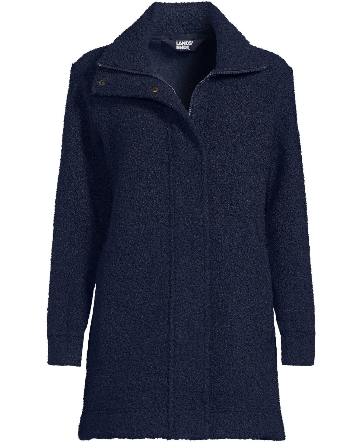 Click here for Lands End Womens Boucle Fleece Coat - Radiant navy prices