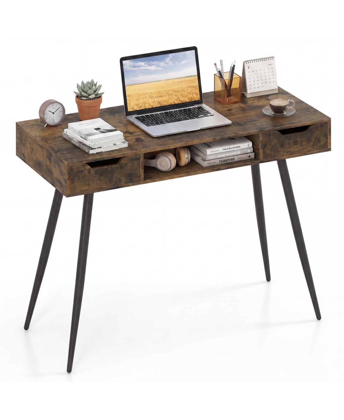 Click here for Costway Computer Desk with Drawers  Open Storage C... prices