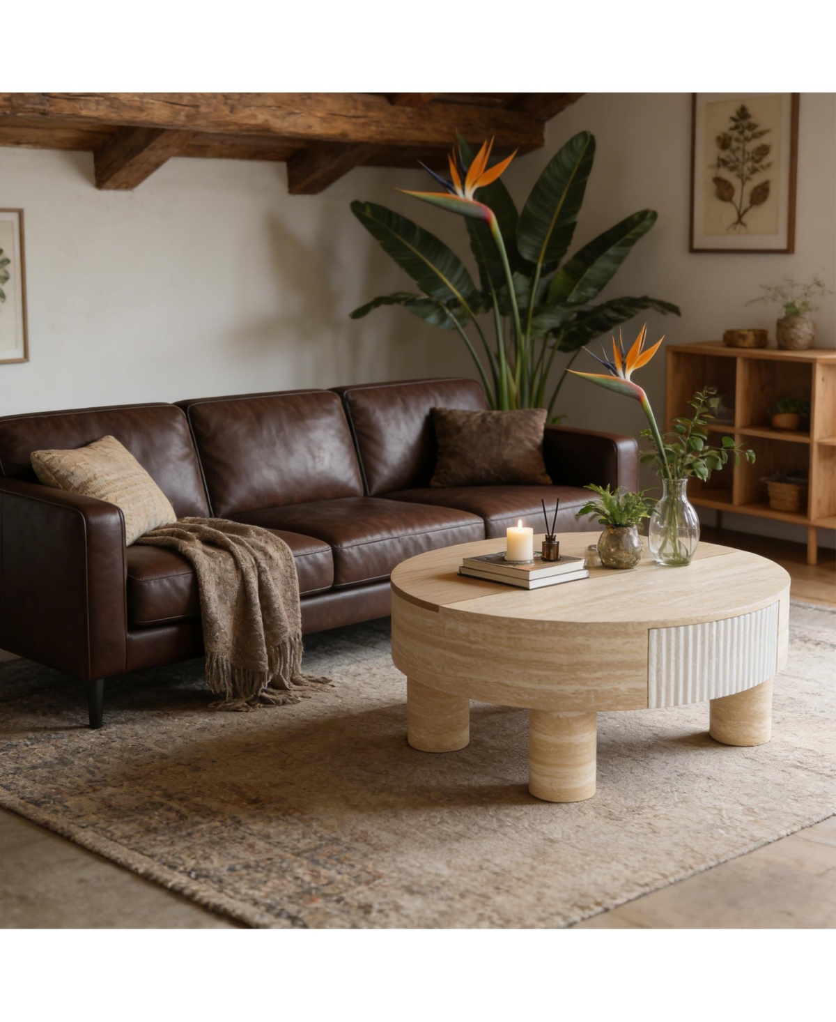 Click here for Flynama Round Coffee Table with Flip Top Storage F... prices