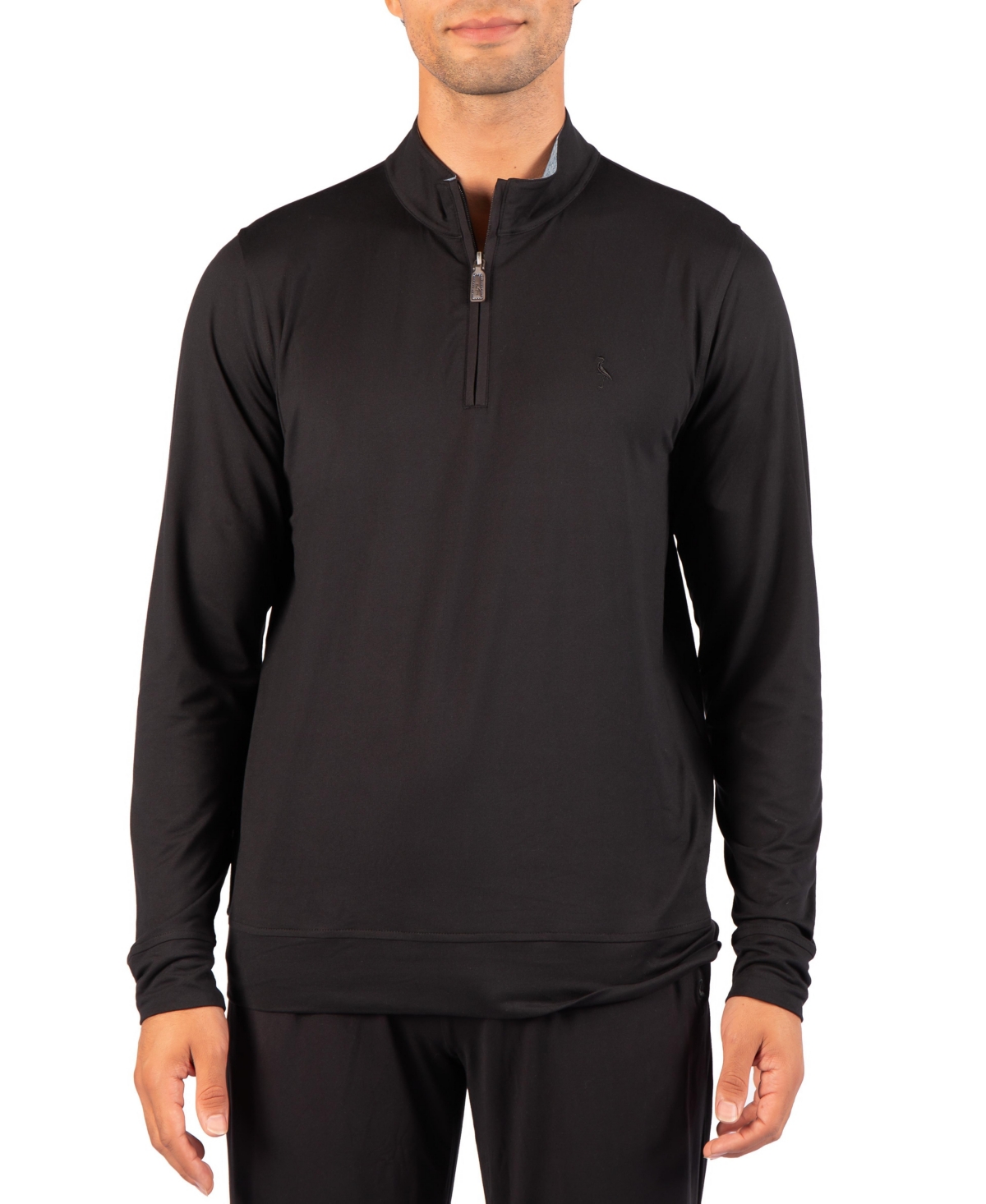 Click here for TailorByrd Mens Brushed Melange Quarter Zip - Blac... prices