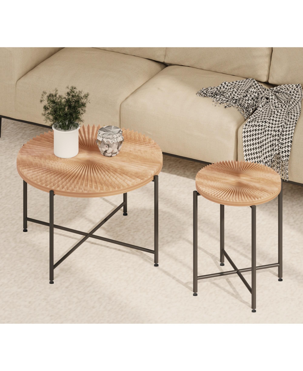 Click here for Flynama 2-Piece Radial Pattern Cylindrical Table S... prices