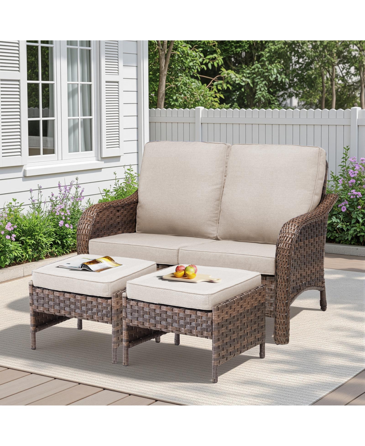 Click here for Pocassy Patio Furniture Set  Wicker Patio Loveseat... prices