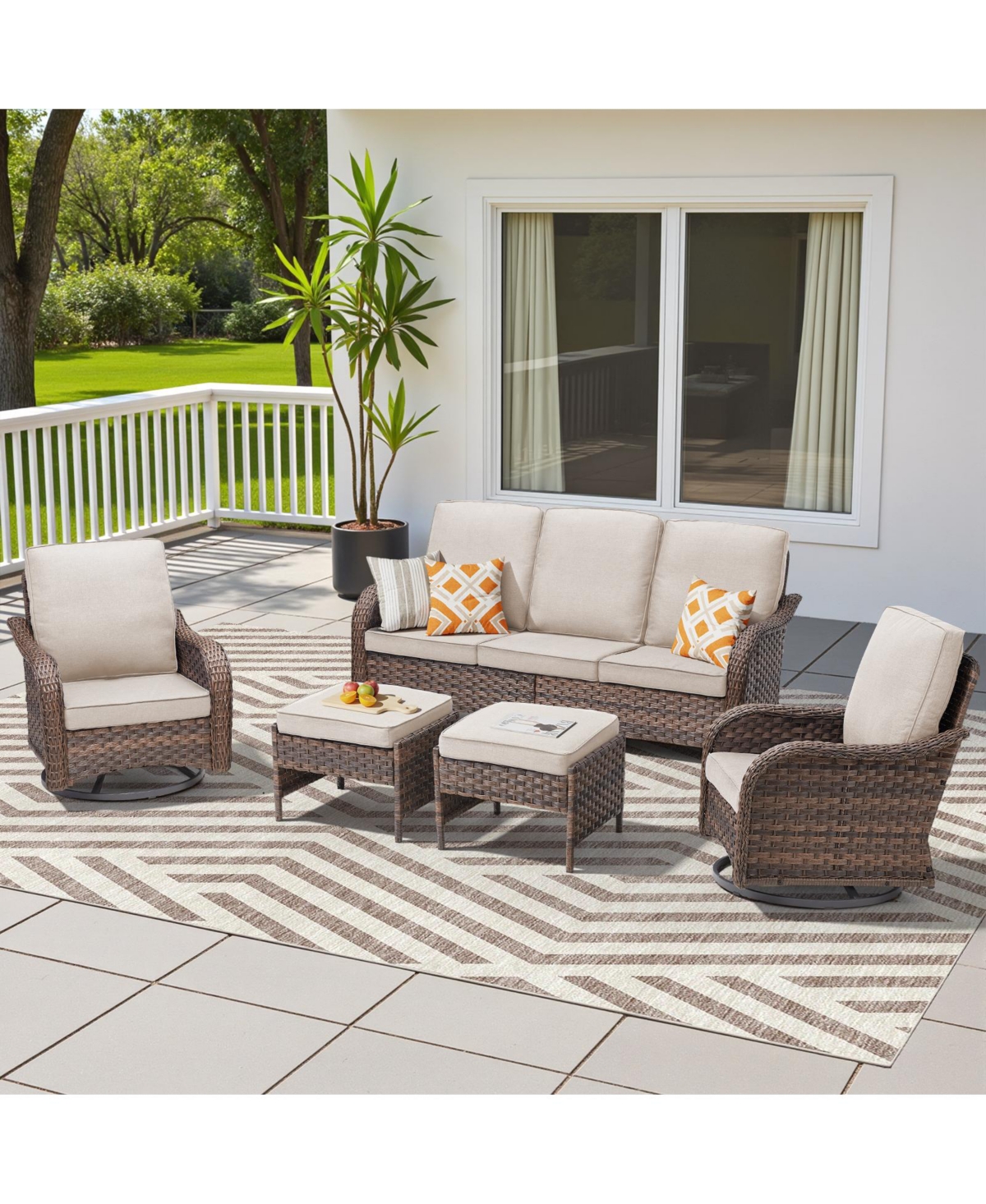Click here for Pocassy Patio Furniture Set  Wicker Patio Loveseat... prices
