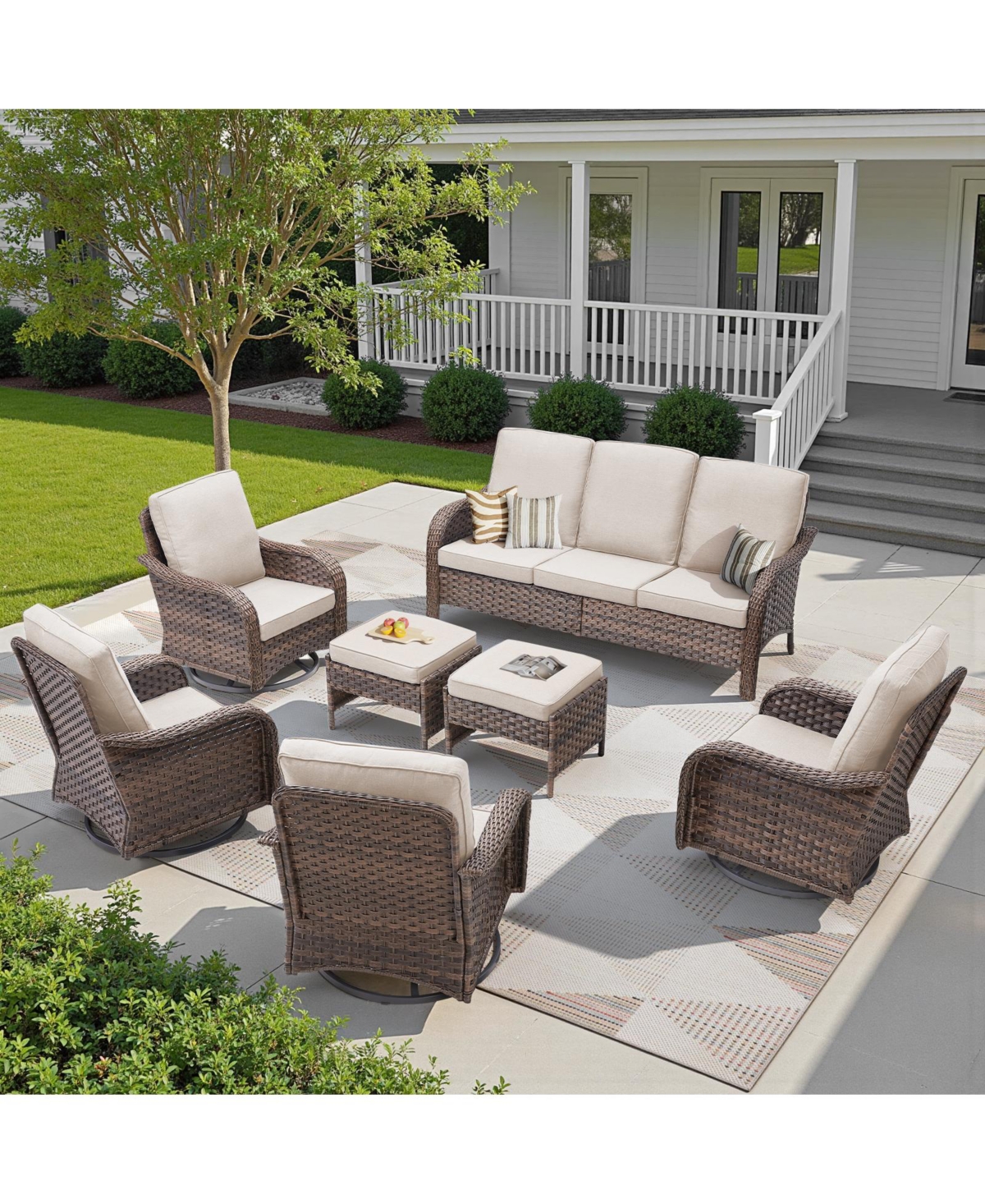 Click here for Pocassy Patio Furniture Set  Wicker Patio Loveseat... prices